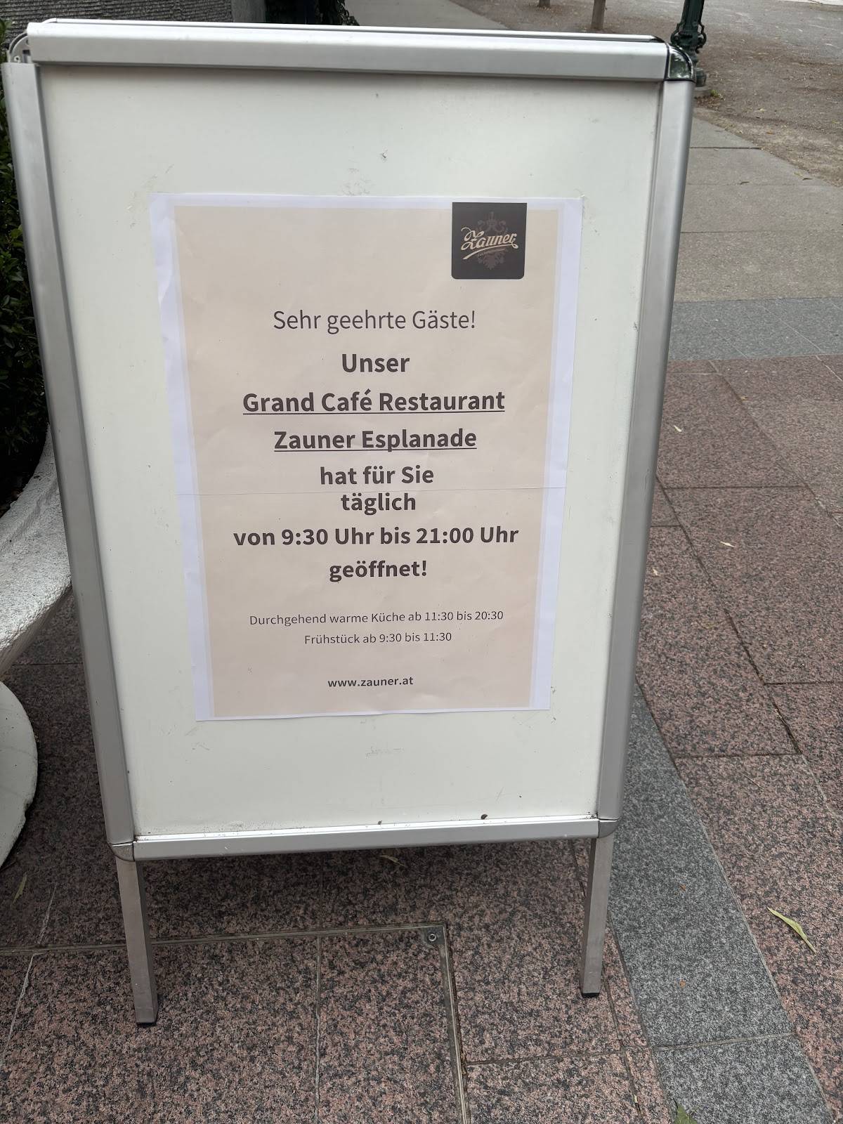 Speisekarte von Cafe-Restaurant Zauner, Bad Ischl