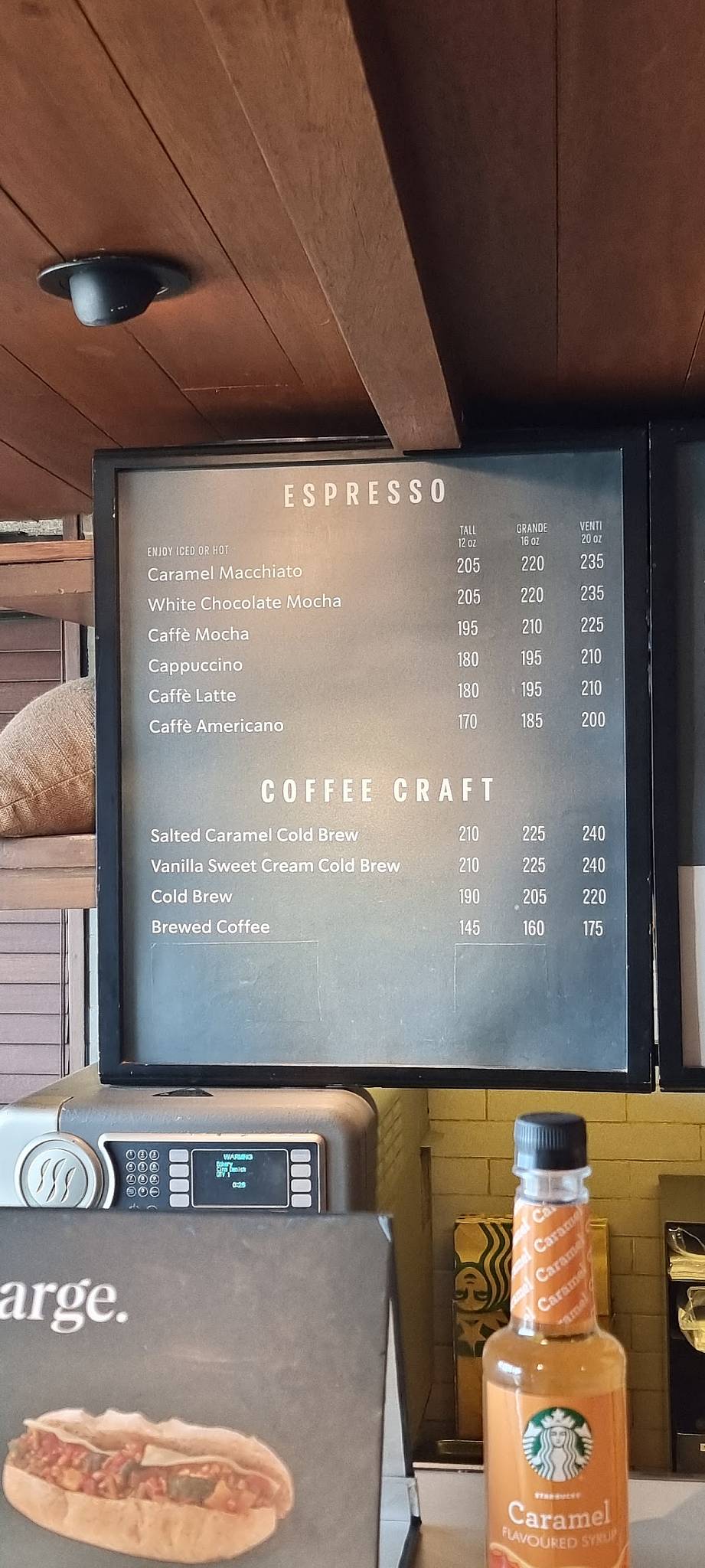 Menu at Starbucks Boracay cafe, Malay, Boat Station 1 Boracay Island ...
