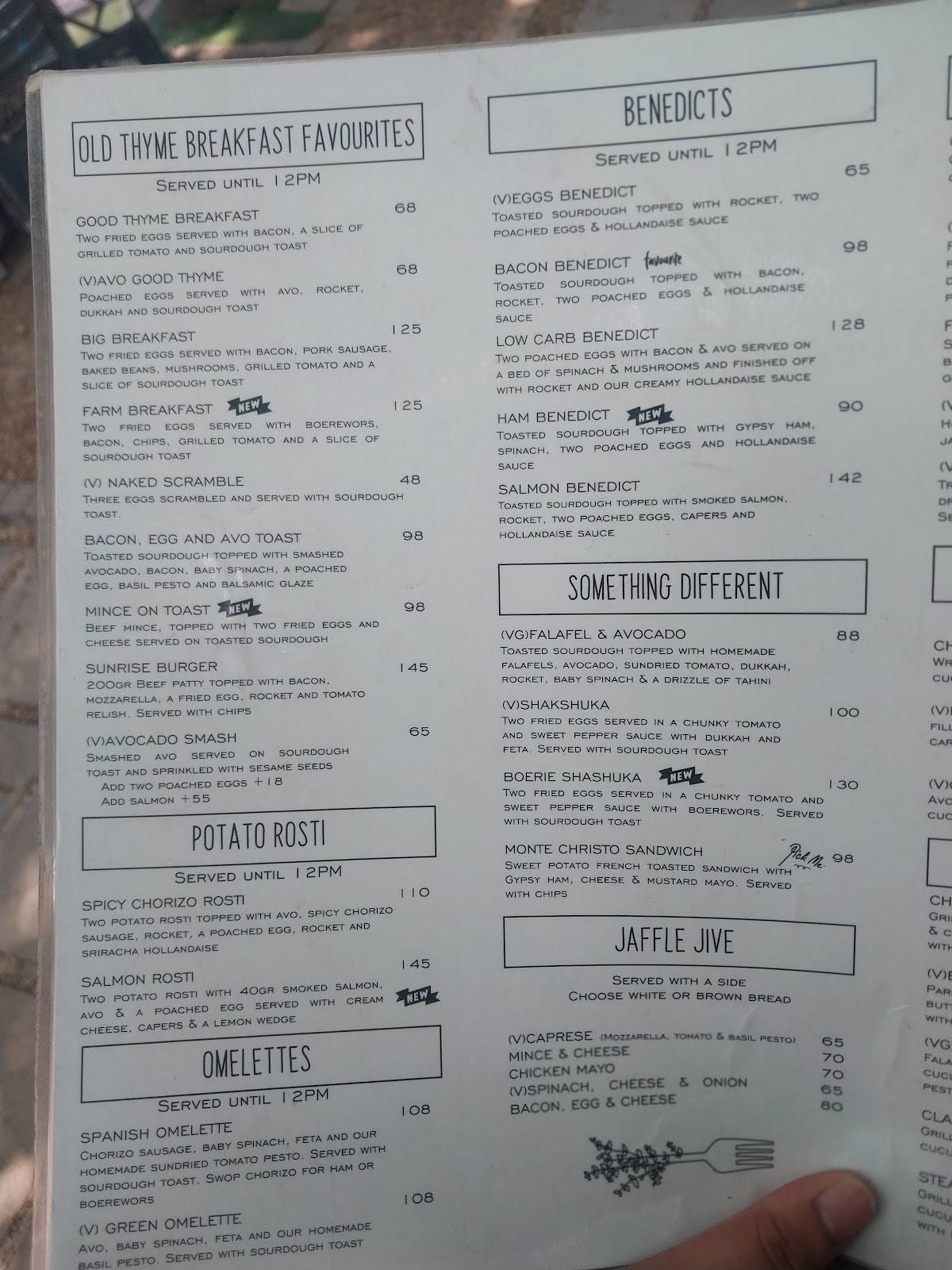 Menu at Stodels Cafe Bellville, Cape Town