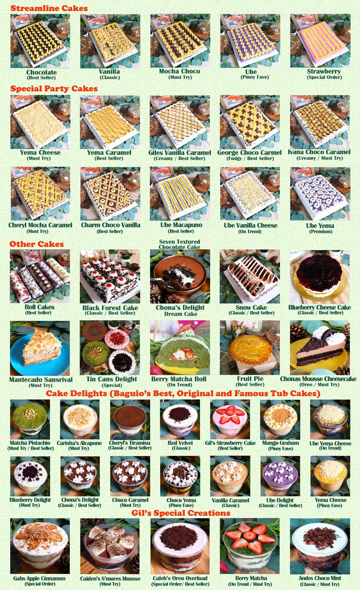 Menu at Teahouse Restaurant and Bakeshop, Baguio