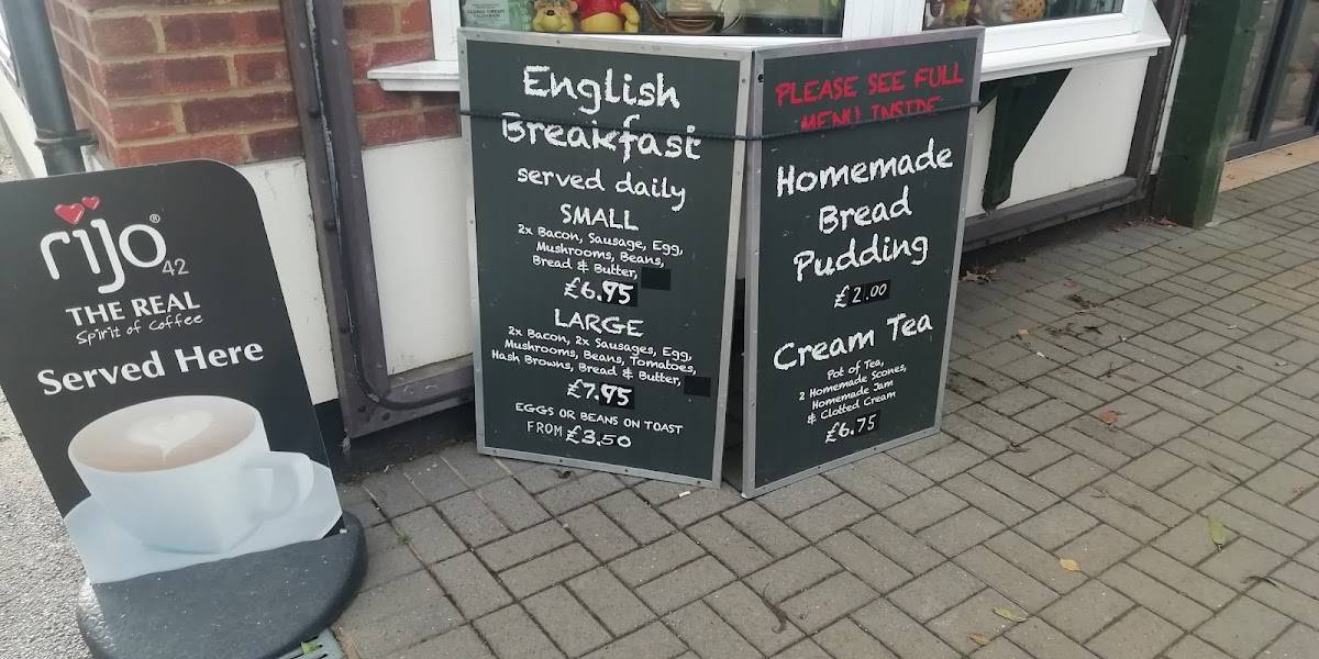 Menu at Teapot Island cafe, Yalding