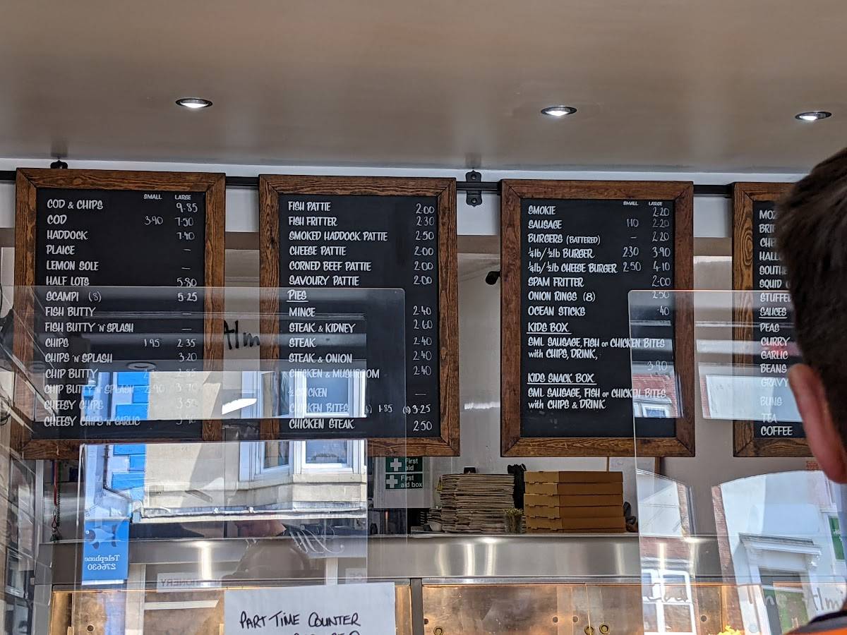 Menu at The Almighty Cod cafe, Hartlepool