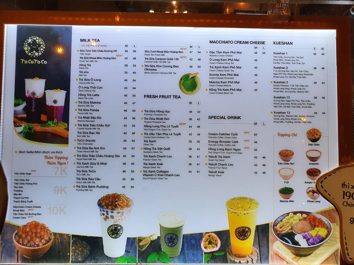 Menu at Trà Sữa ToCoToCo Nguyễn Tri Phương cafe, Ho Chi Minh City, 306 ...