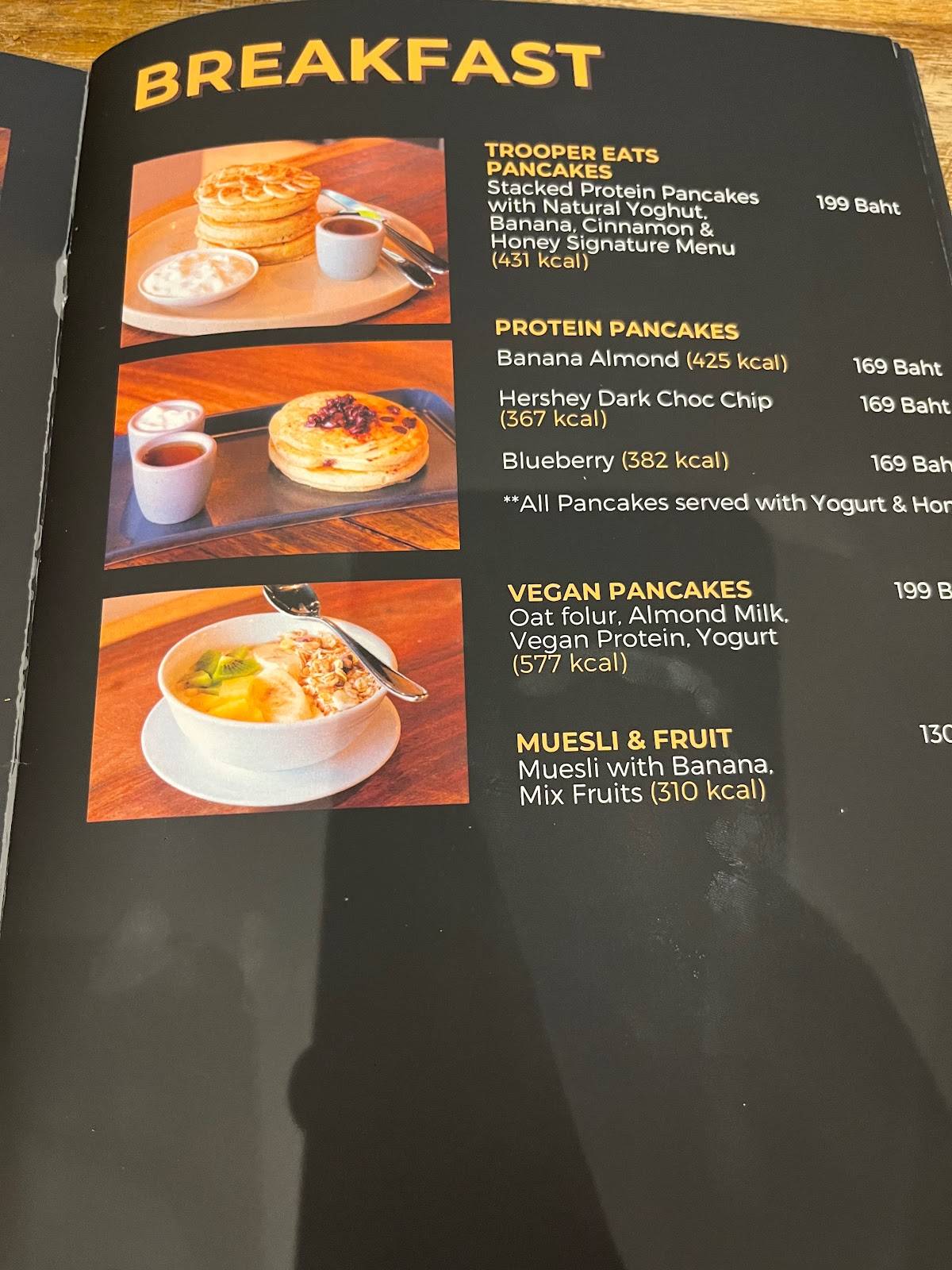 Menu at Trooper Eats restaurant, Chalong
