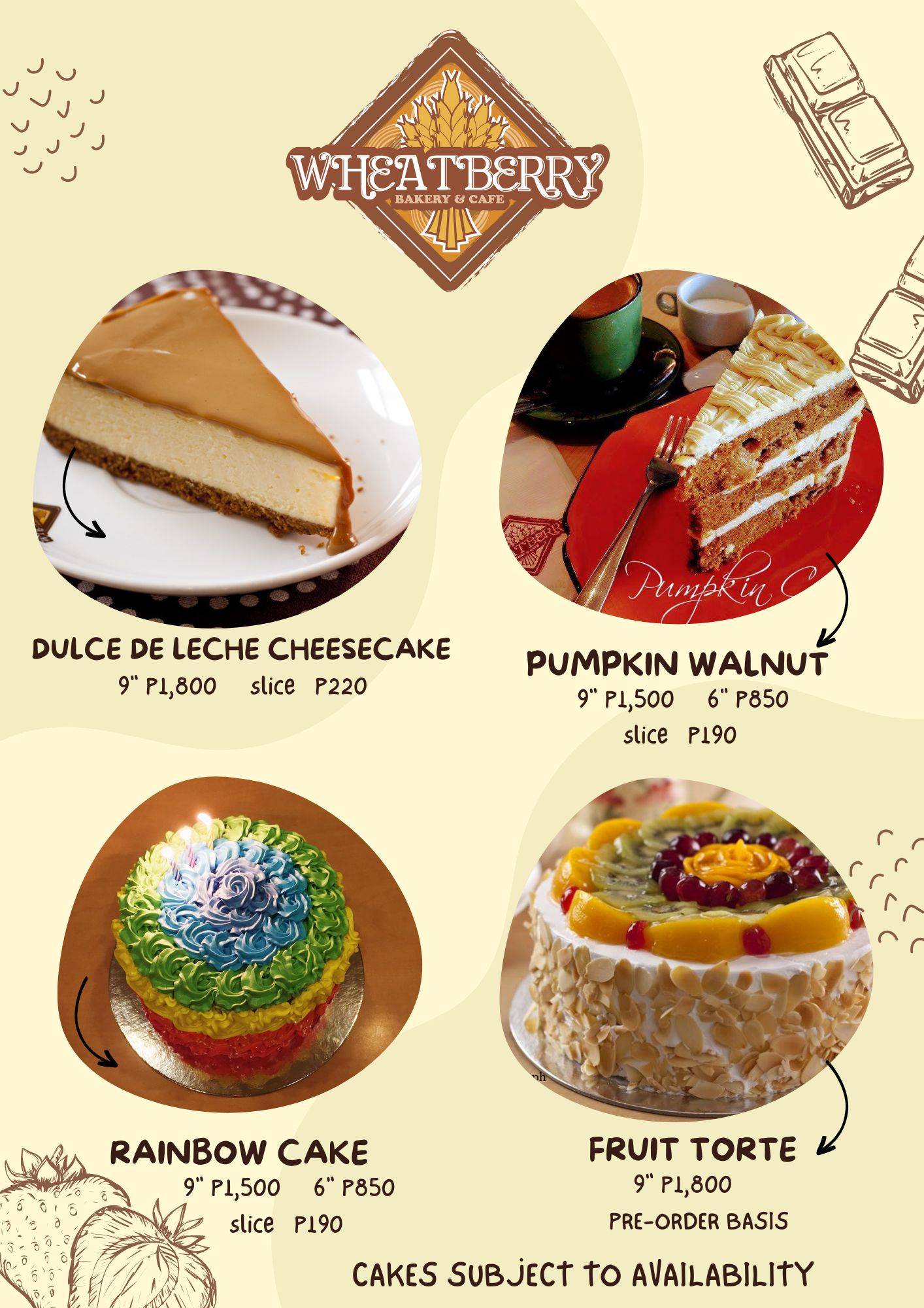Menu at Wheatberry cafe, Quezon City, 84 Sct. Castor St