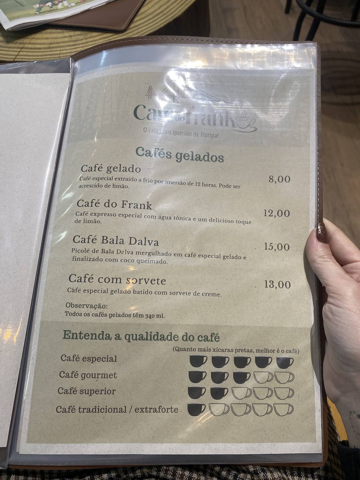 Menu em Café do Frank, Florianópolis
