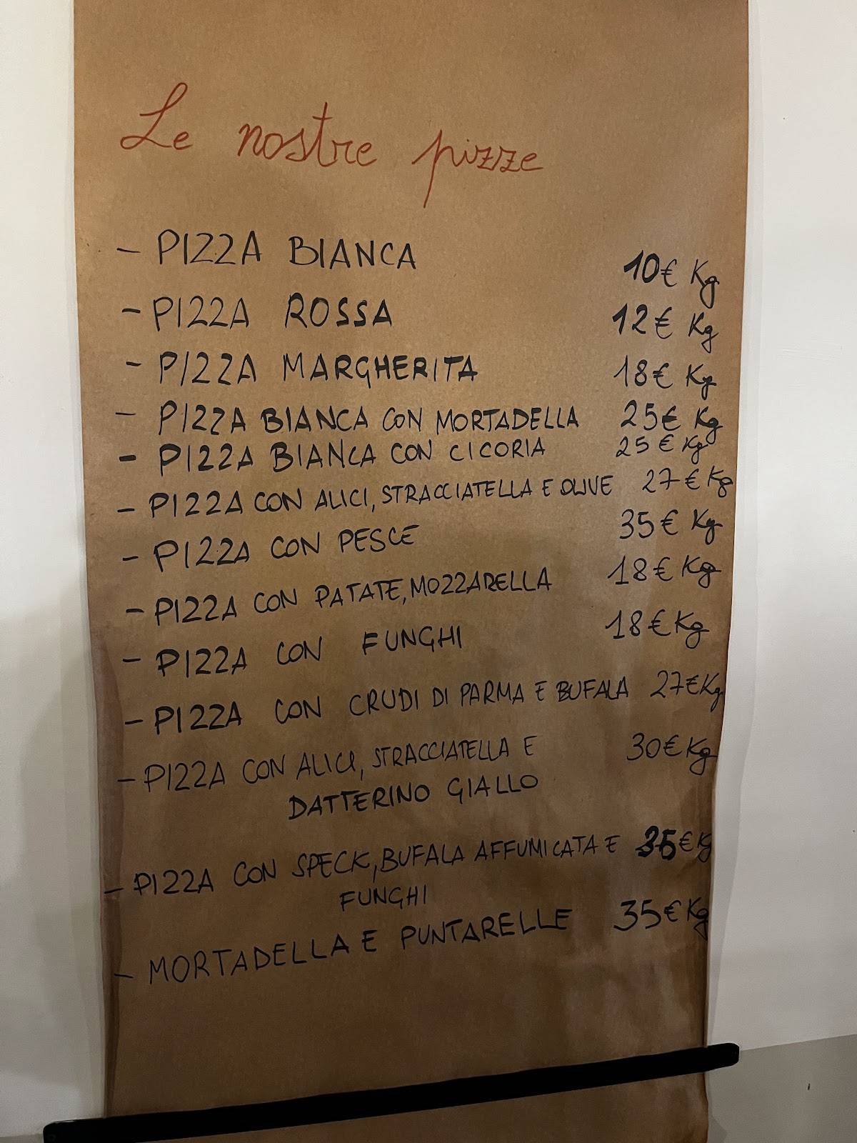 Menu da Forno Monteforte self-service, Roma