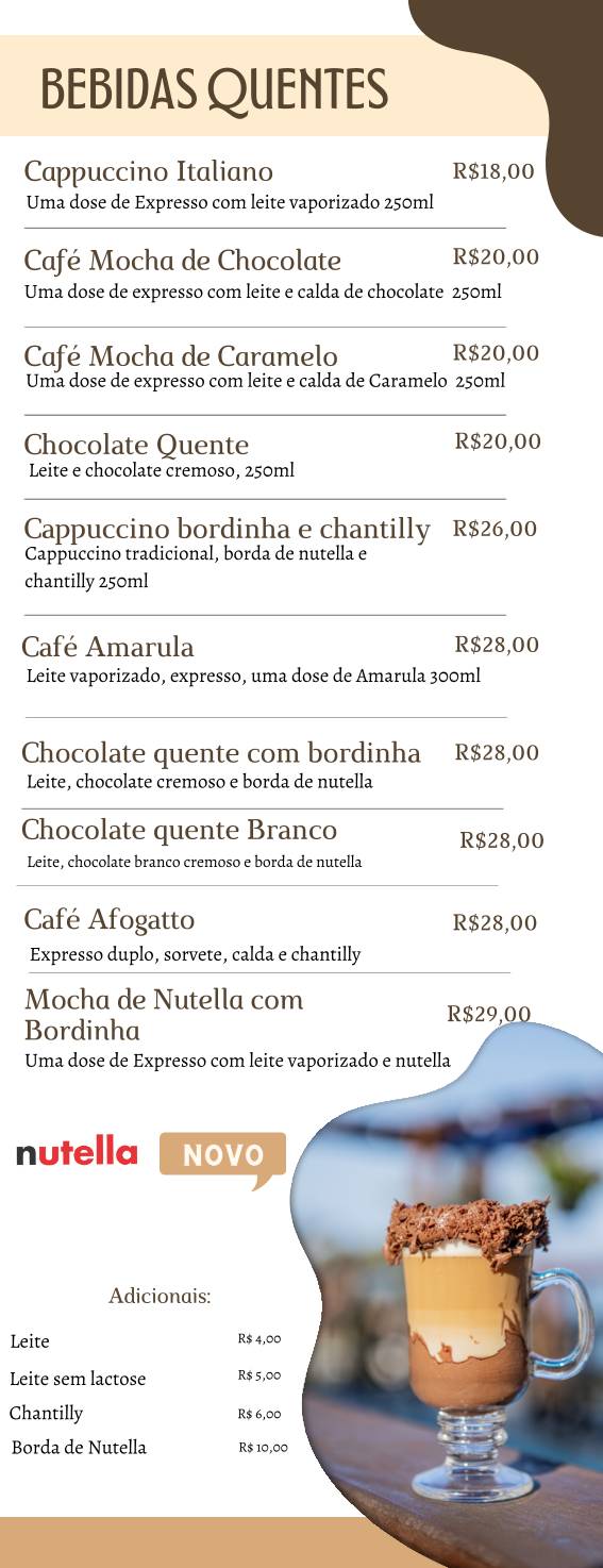 Menu em Cafeteria Nosso Café, Itajaí