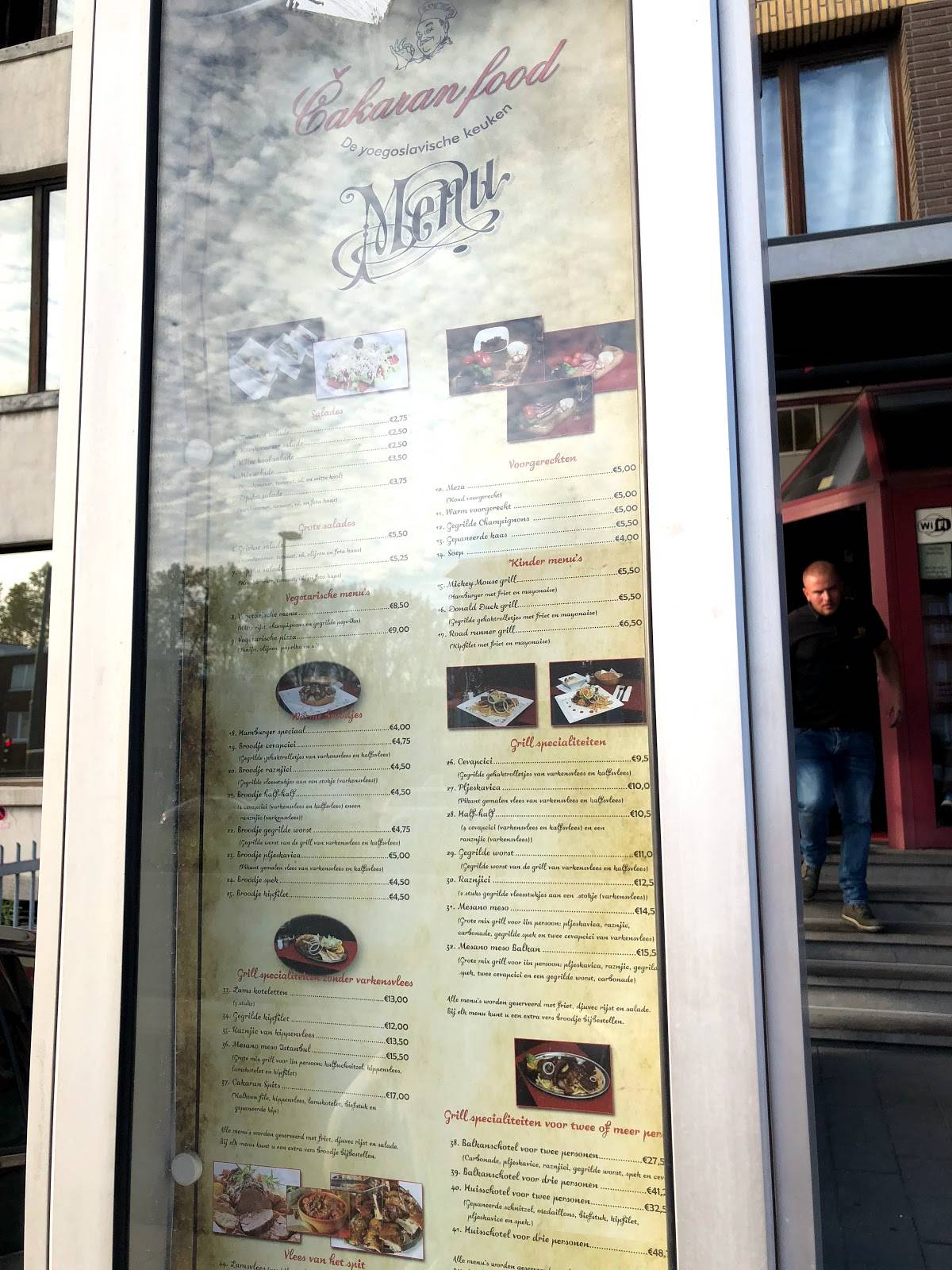 Menu at Čakaran Food, Antwerp