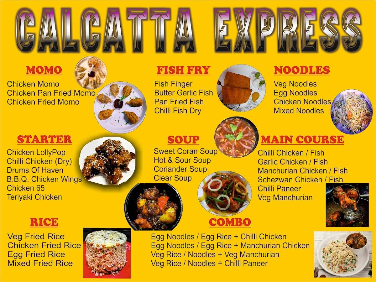 Menu at Calcutta Express, Kolkata, 12/1B