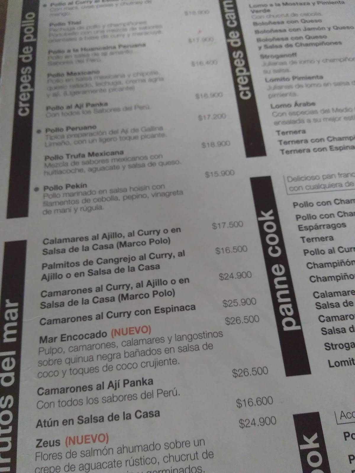 Carta del restaurante Crepes & Waffles Flora, Cali, Cl. 52 Nte. #3BN-06