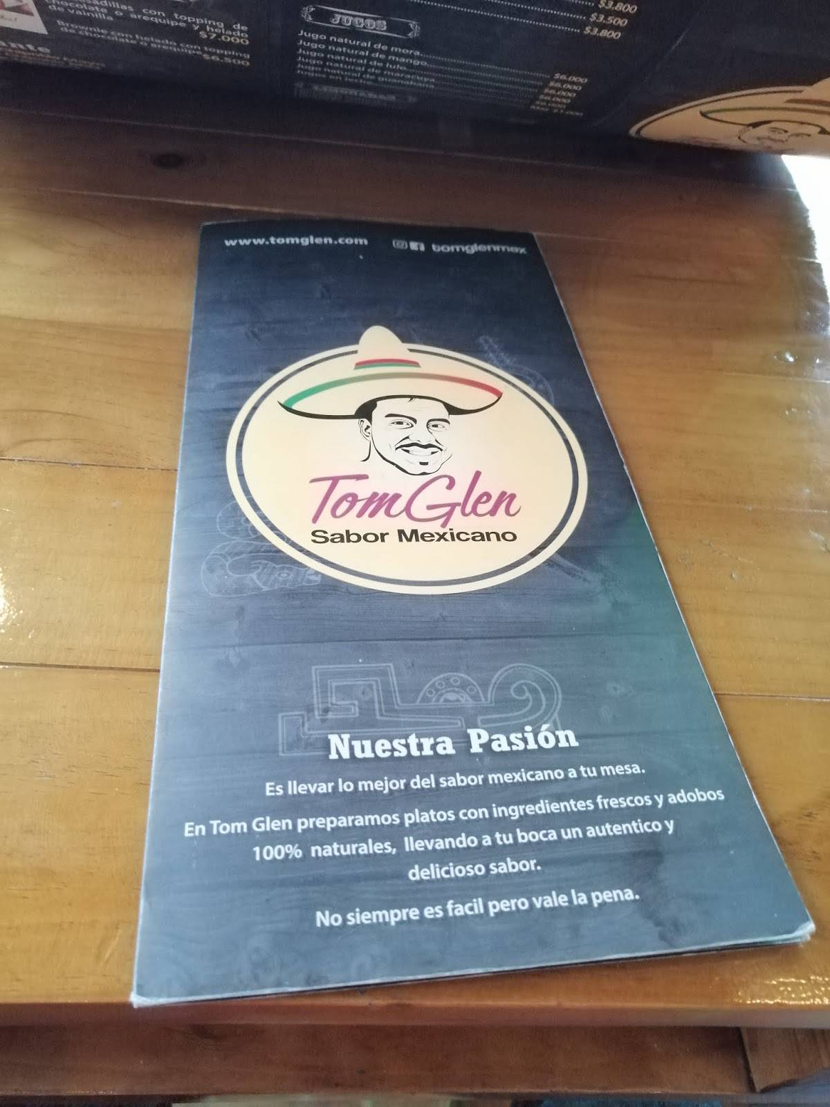 Carta del restaurante Tom Glen Caney, Cali, Cra 85B #42-15
