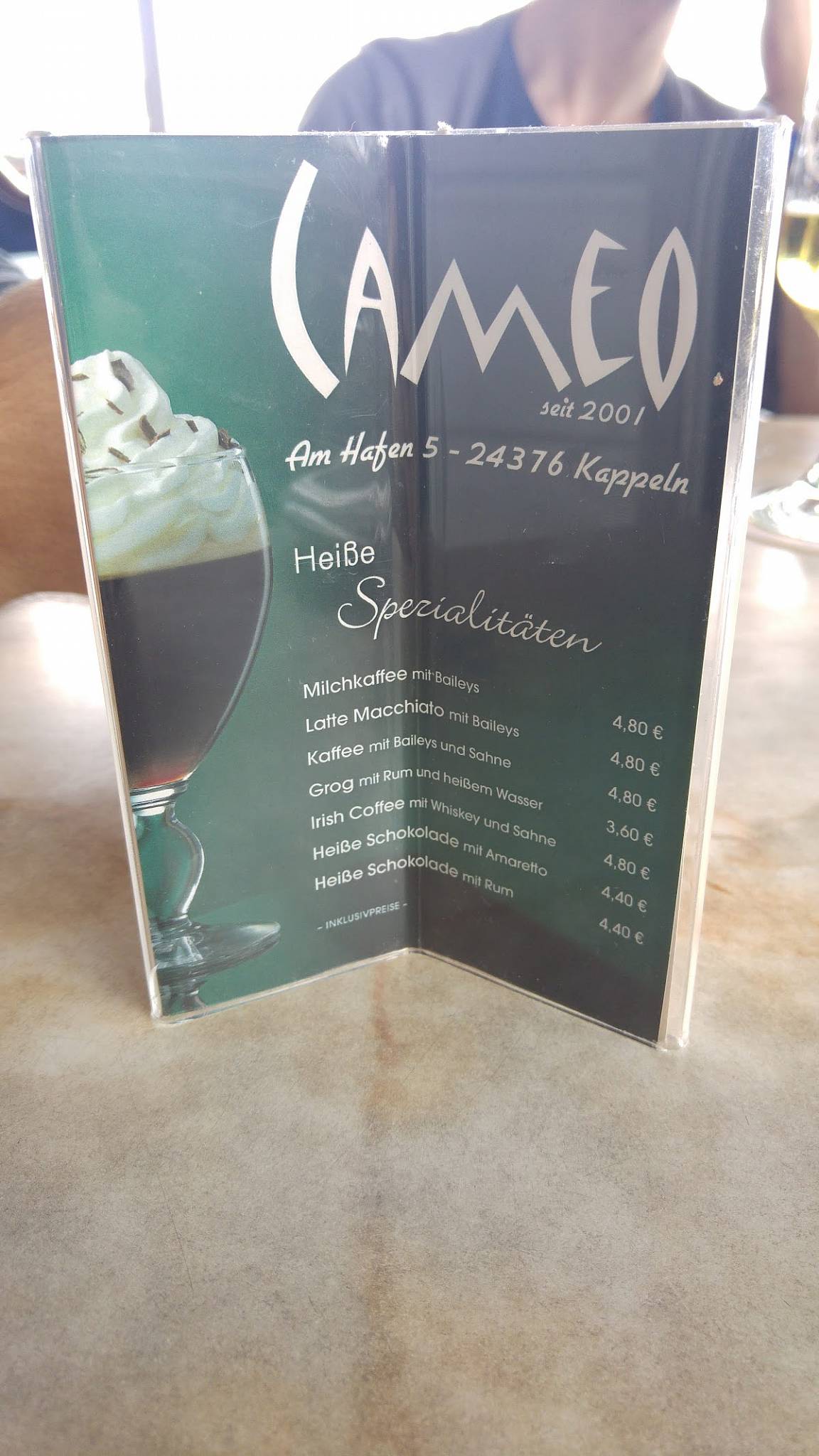 Speisekarte von Cameo pub & Bar, Kappeln