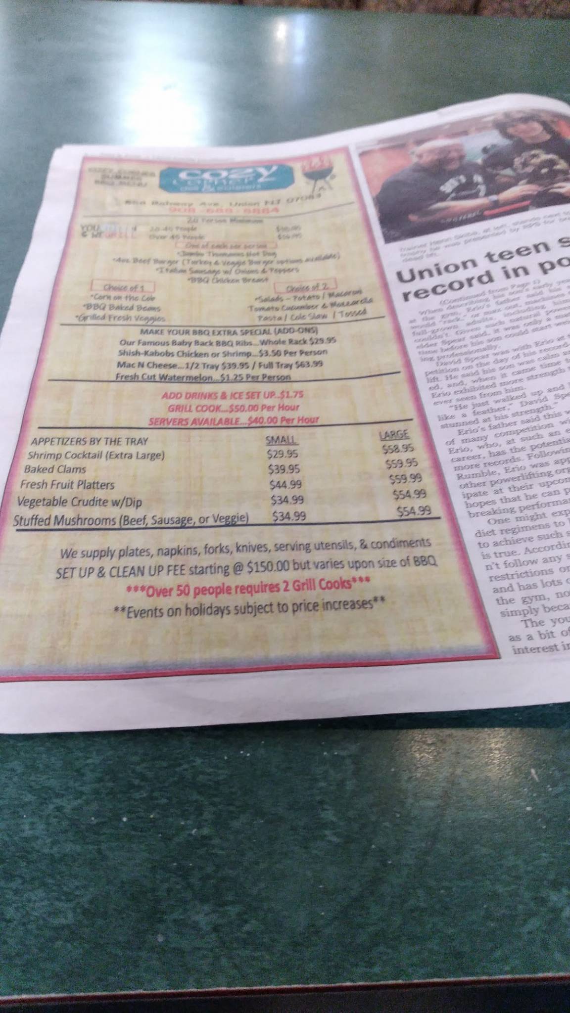 Menu at Campus Sub Shop II restaurant, Springfield Township, 234 Morris Ave