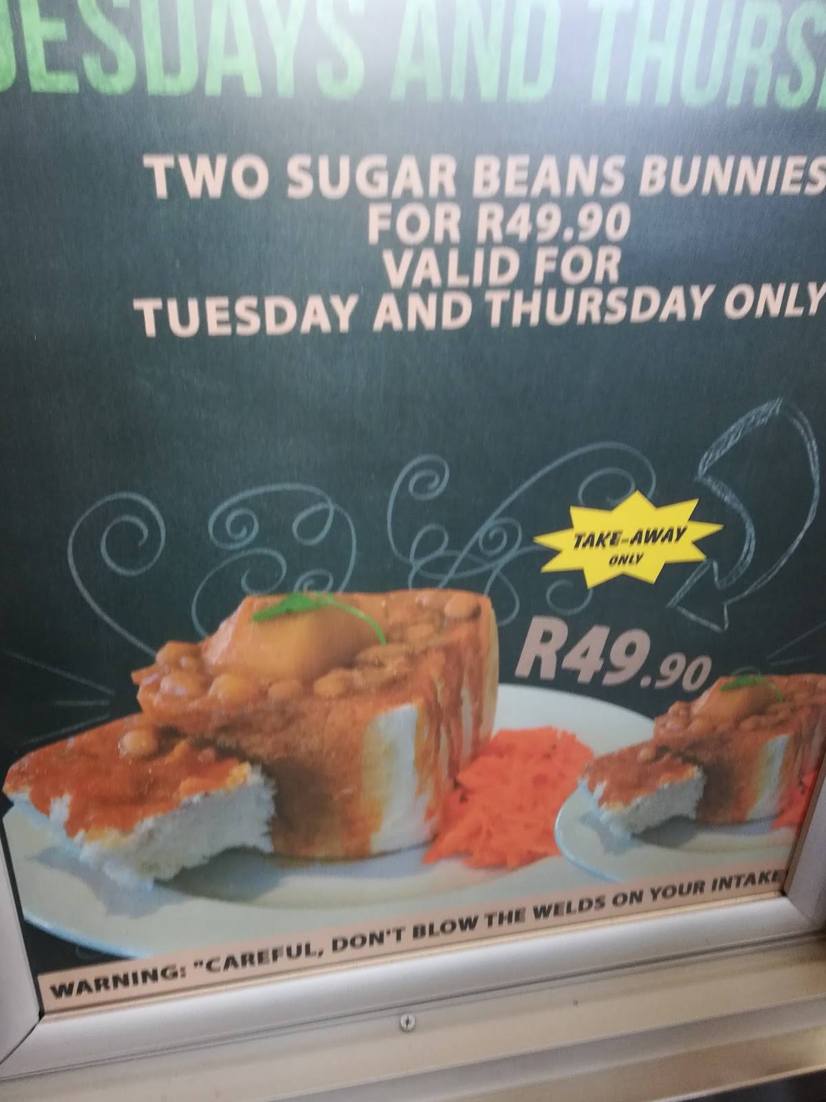Menu at Canecutters Glenwood restaurant, Durban, 53-55 Helen Joseph Rd