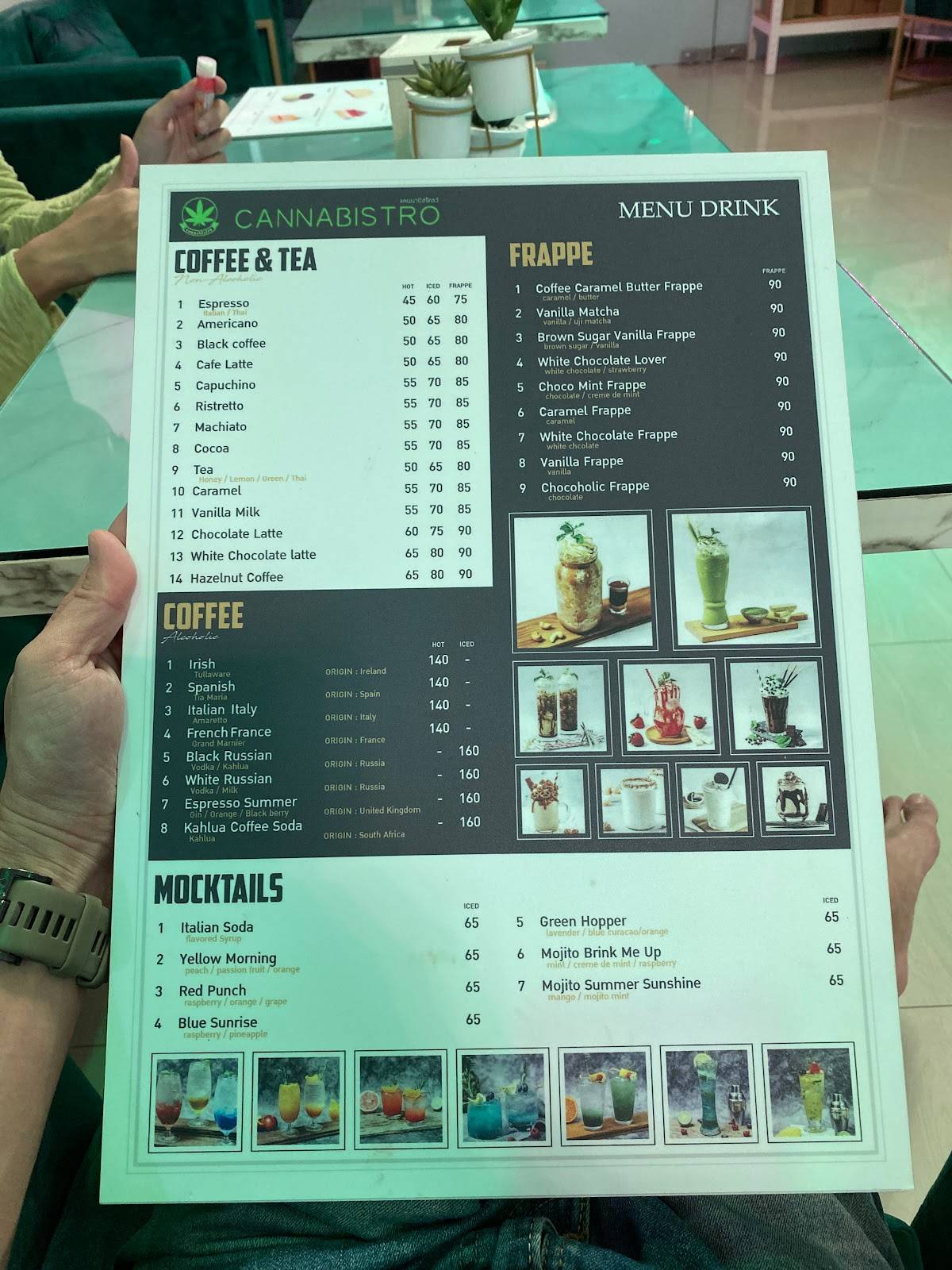 Menu at Cannabistro hua hin, Hua Hin