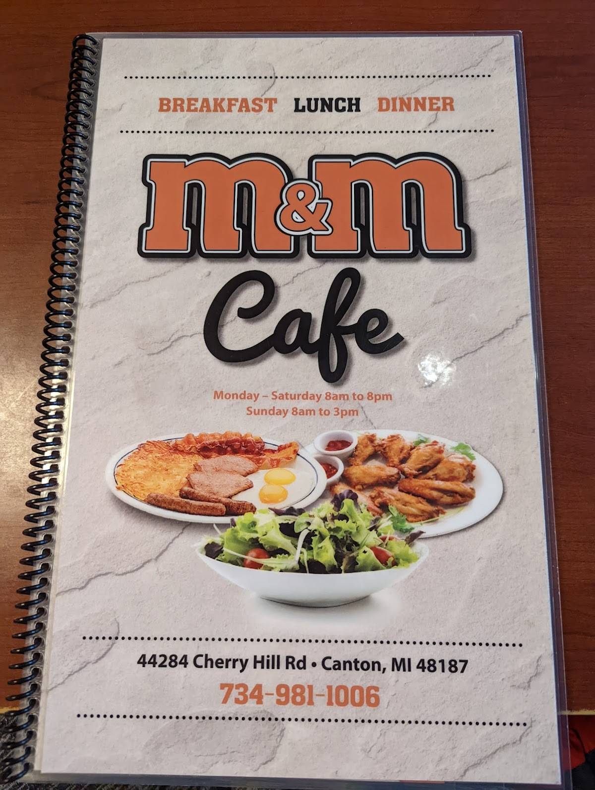 Menu at M & M Cafe, Canton