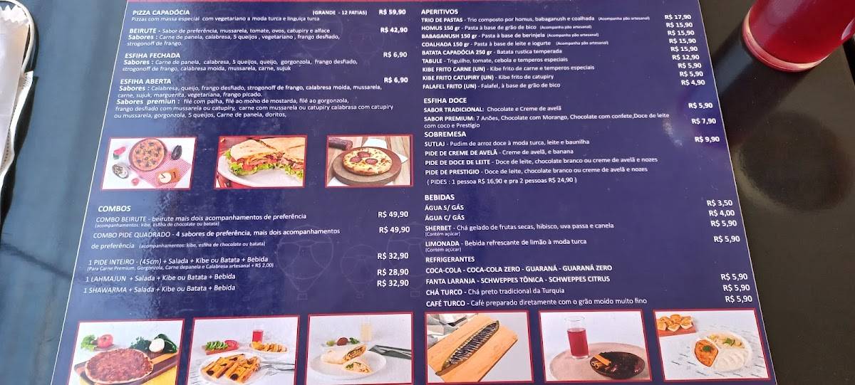 Menu em Capadócia Culinária Turca restaurante, Caxias do Sul