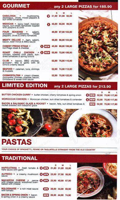 Menu at St. Elmo's Pizzaway, Cape Town, 64 Main Road