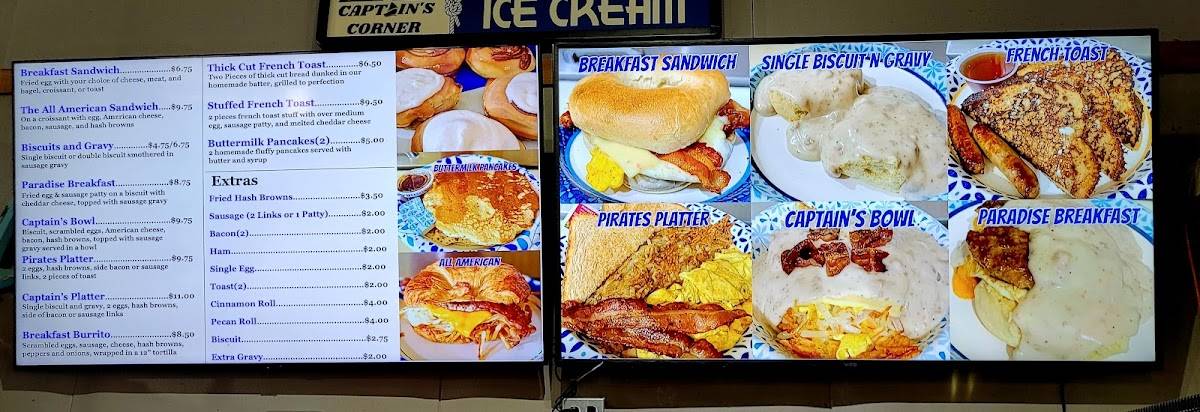 Menu at Captain's Corner restaurant, Smithville, Collins Rd