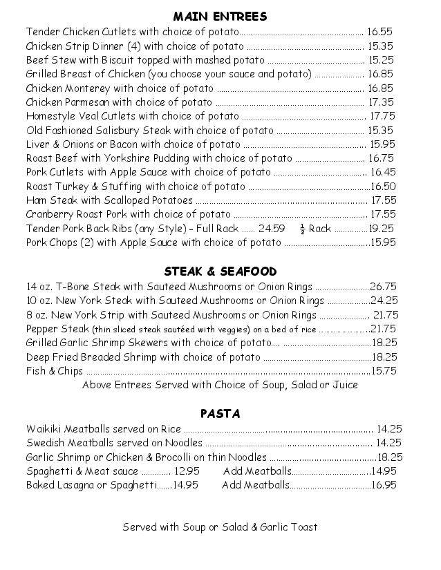 Menu at Carol's Catering & Cafe, Moose Jaw, 820 N Service Rd