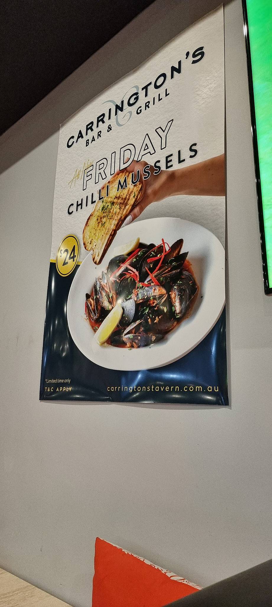 Menu at Carrington's Bar and Grill, Hamilton Hill