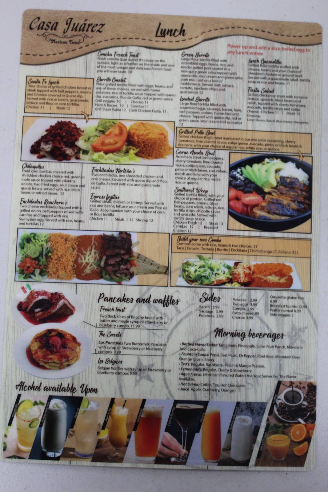 Menu at Casa Juarez Mexican Town pub & bar, Maryland Heights, Dorsett Rd