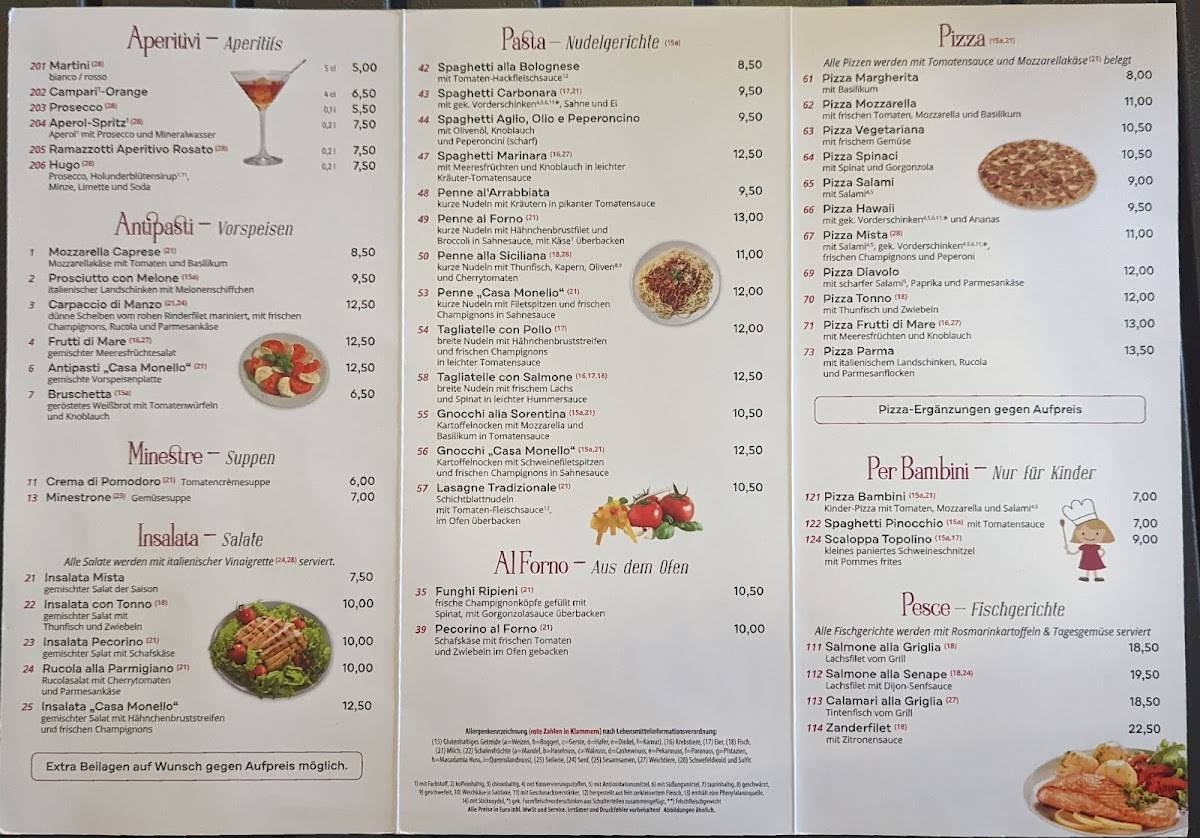 Speisekarte von Casa Monello 2 restaurant, Lübbenau/Spreewald