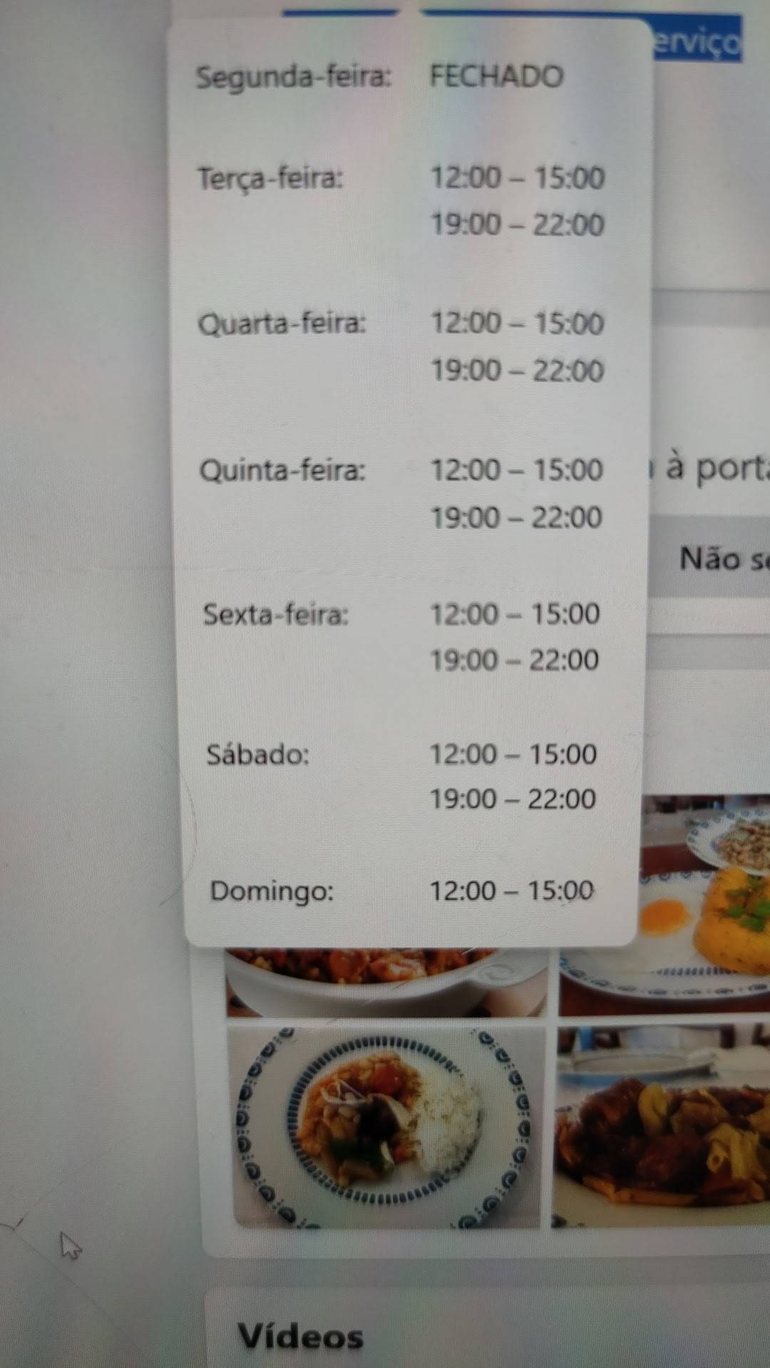 Menu em Casa Nanda restaurante, Porto