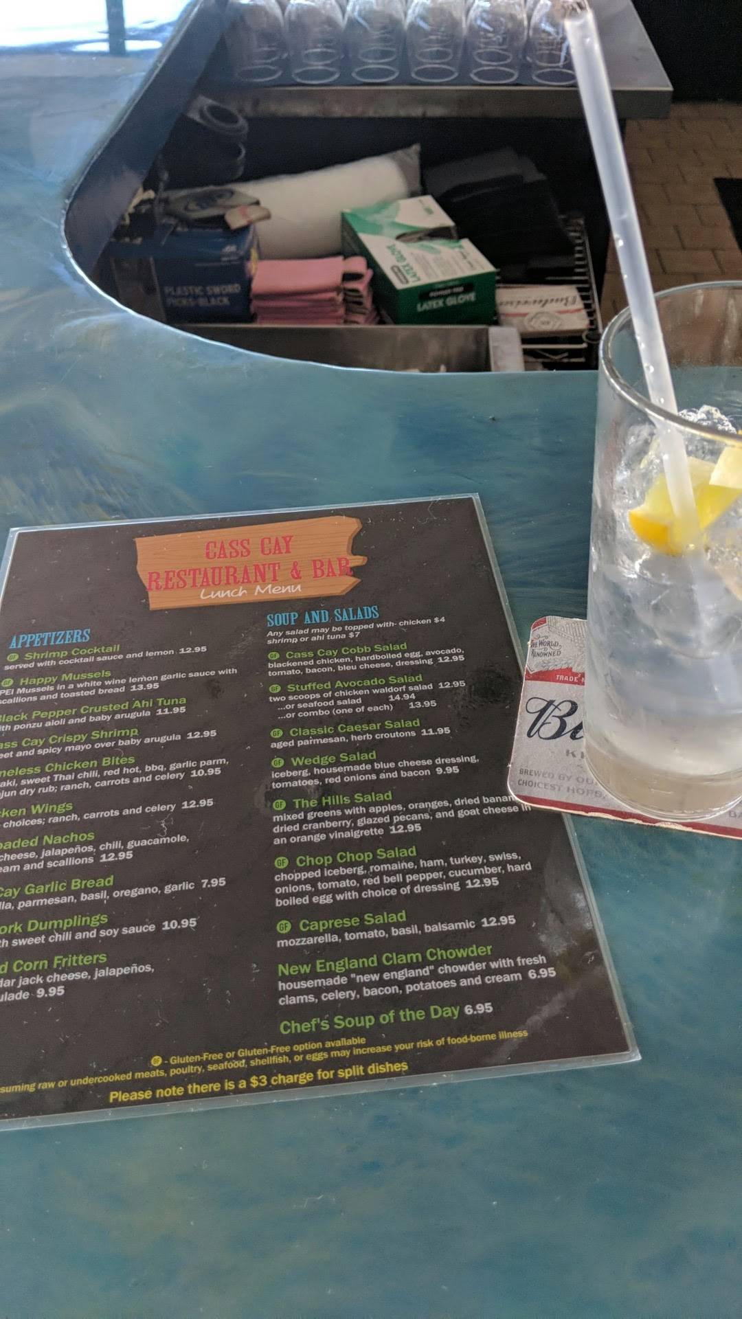 Menu at Cass Cay Restaurant & Bar, Burnt Store Marina