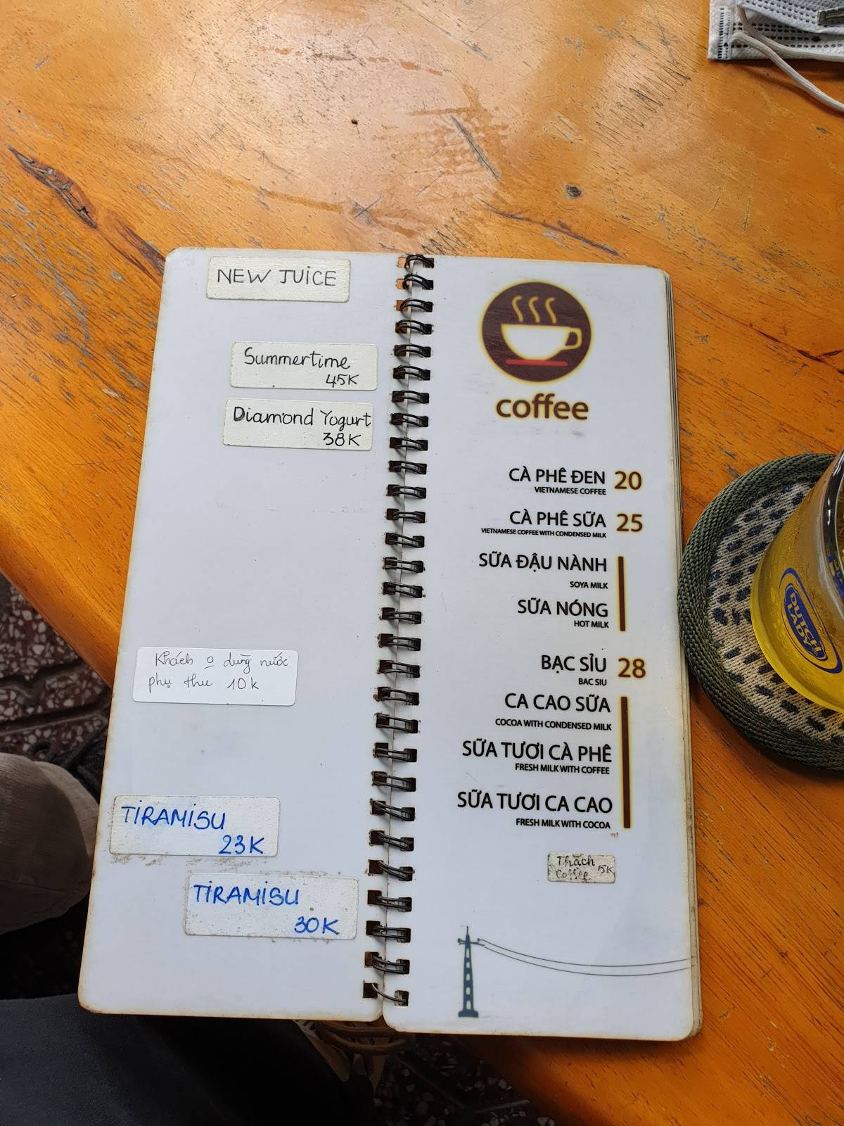 Menu at Cay Cot Dien - Café Books cafe, Ho Chi Minh City