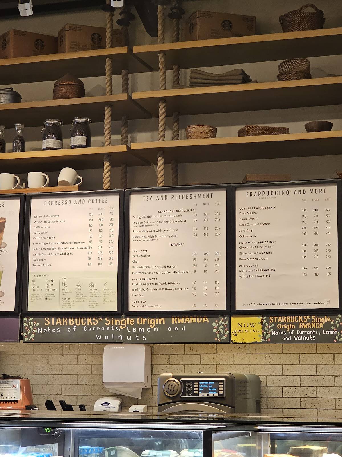 Menu at Starbucks SM Seaside cafe, Cebu City, SM Seaside City