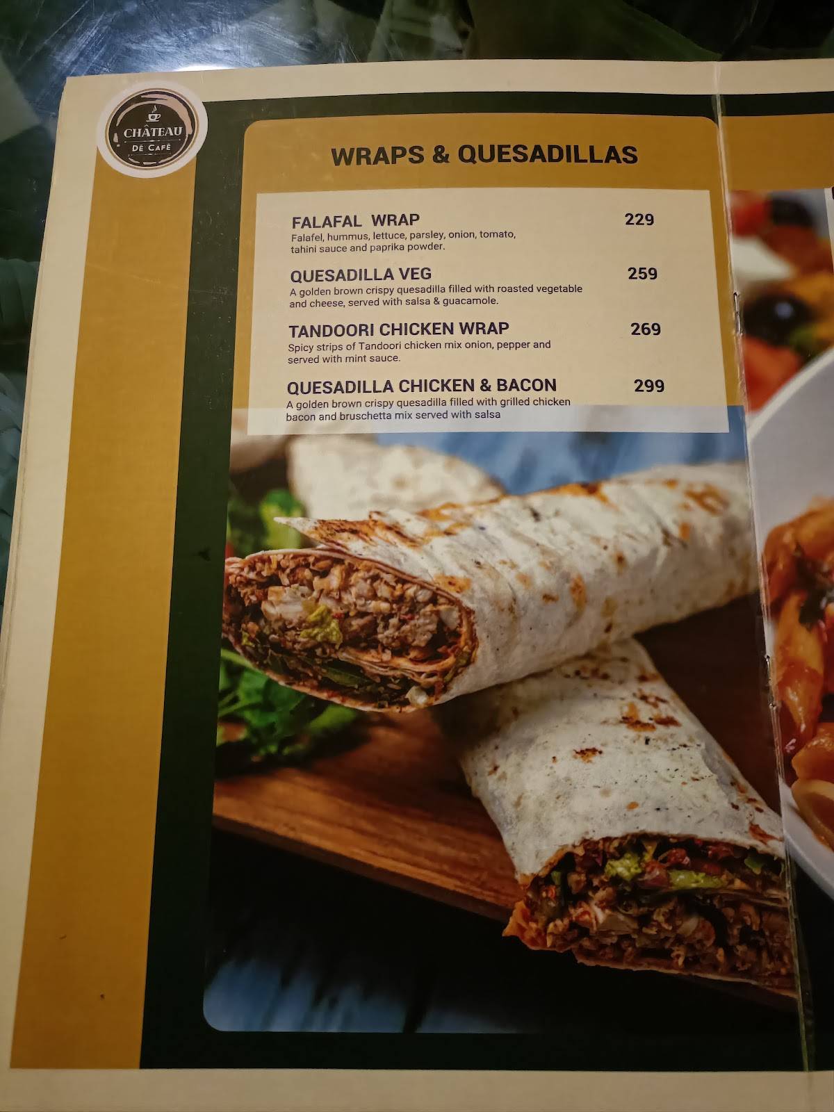 Menu at Château Dé Café, Hyderabad