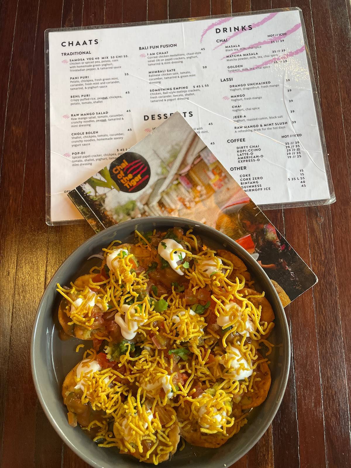 Carta del restaurante Chai of The Tiger (Indian Street Food) - Jl Sukma ...