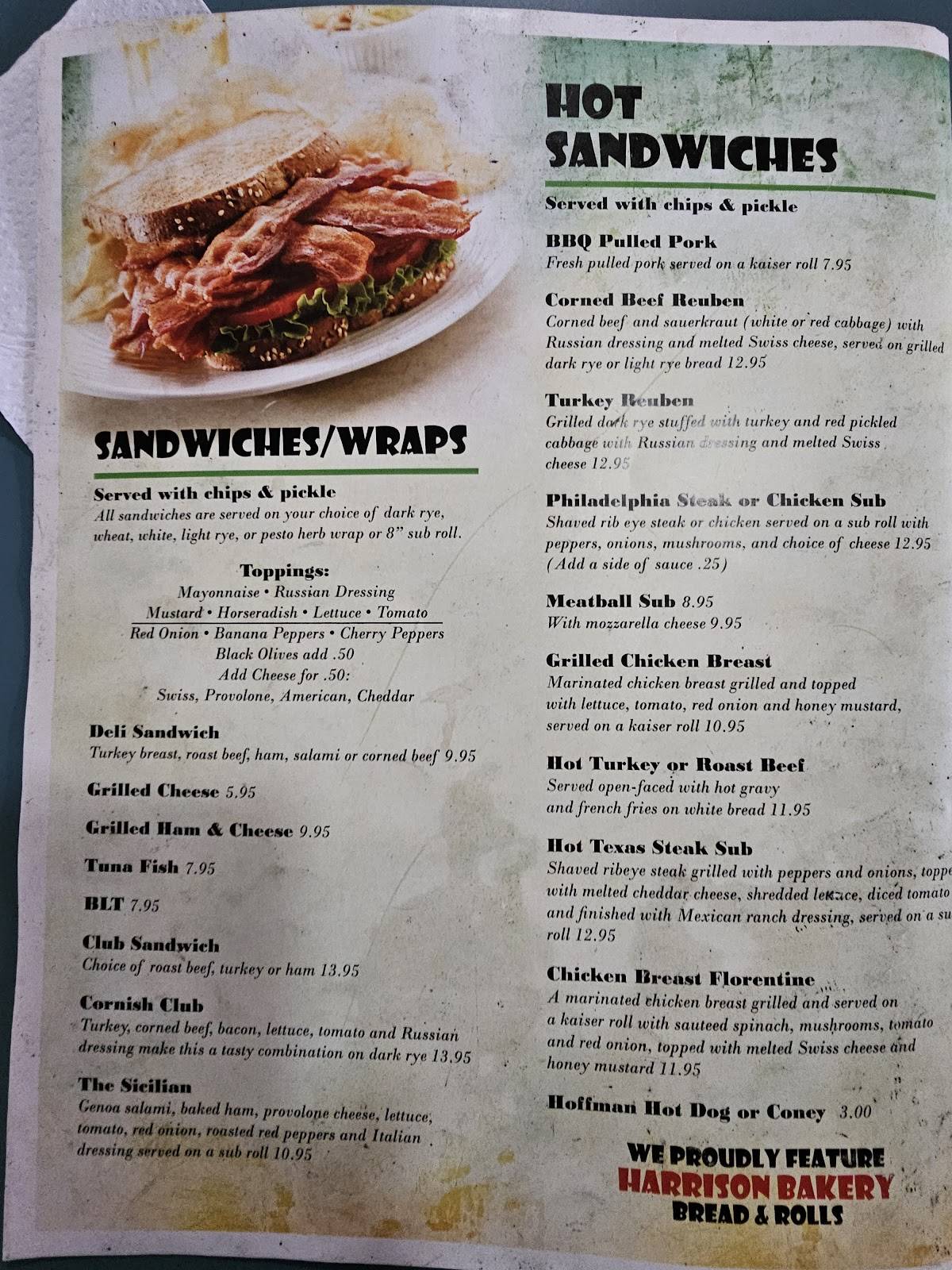 Menu at Change of Pace Sports Bar, Syracuse