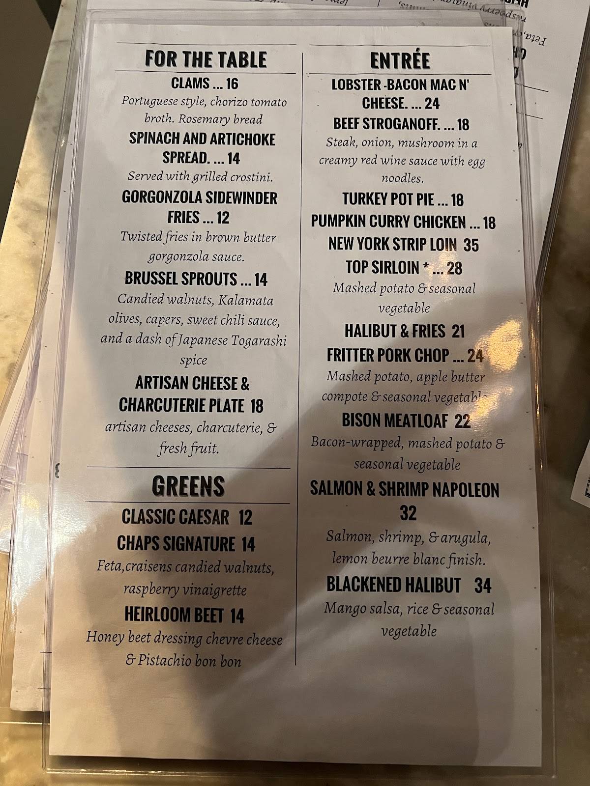 Menu at Chaps Diner and Bakery Spokane, Spokane