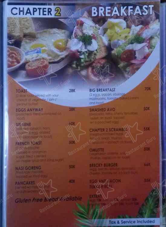 Menu at Chapter 2 Restaurant & Bar, Mengwi