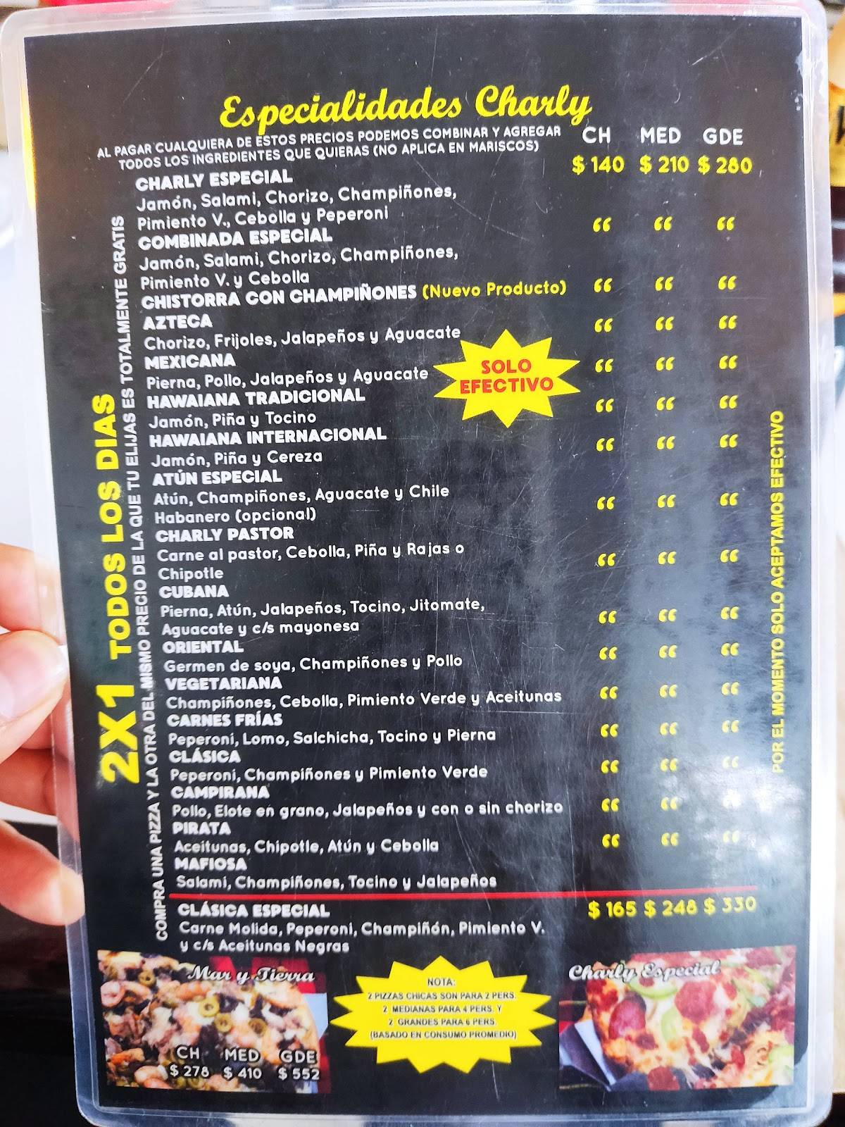 Carta de pizzería Charly Pizza, Heroica Puebla de Zaragoza, C. 16 de ...