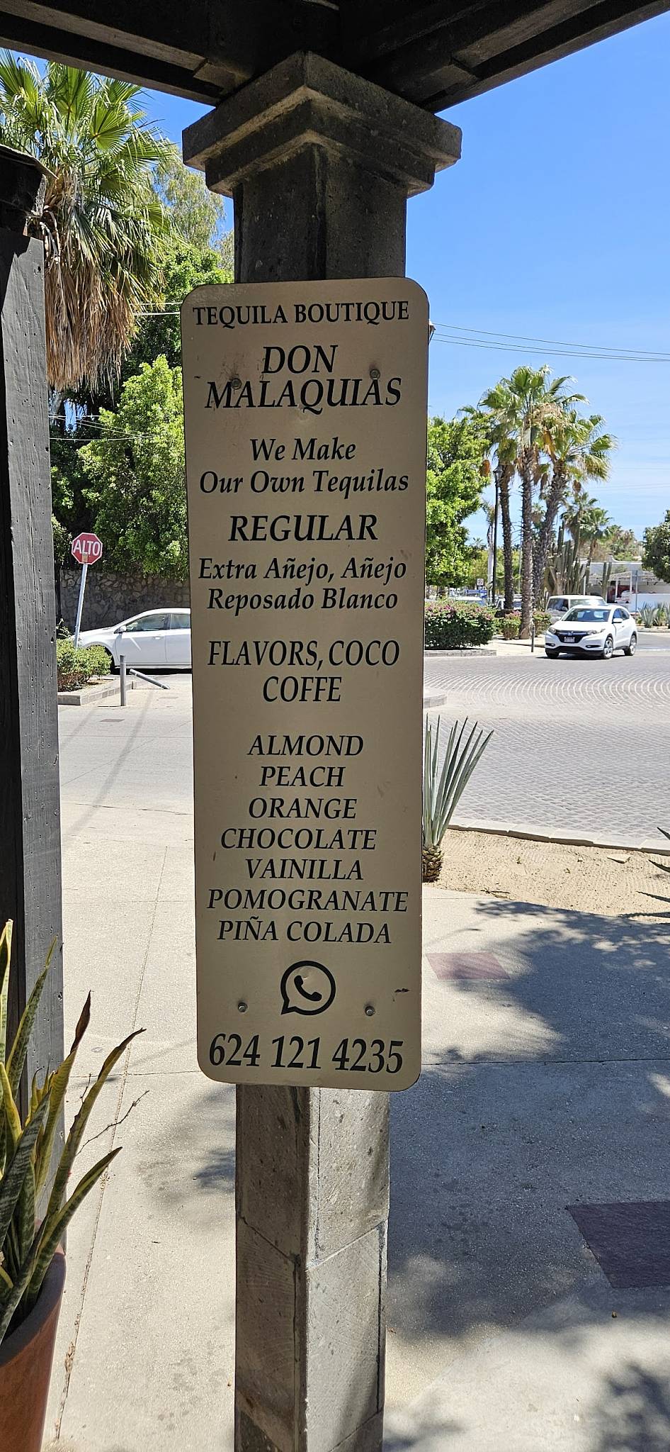 Menu at Chato's restaurant, San José del Cabo