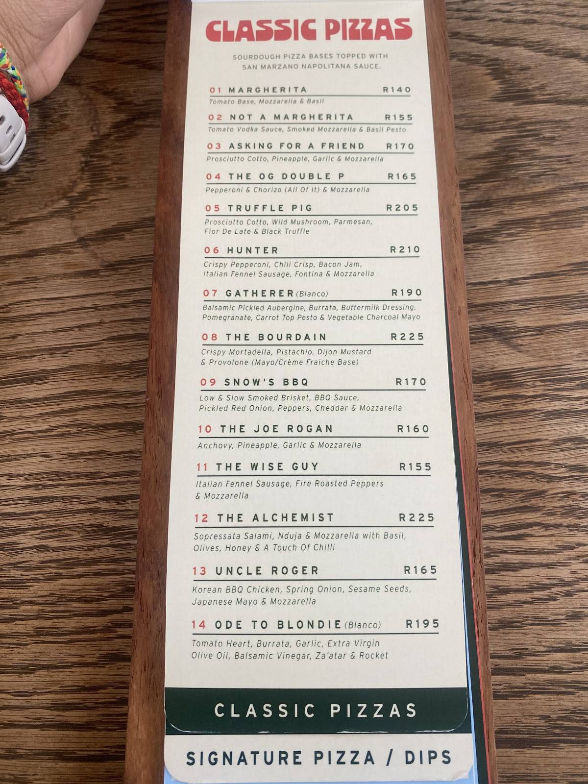 Menu at Cheese Louise Social Club, Pretoria
