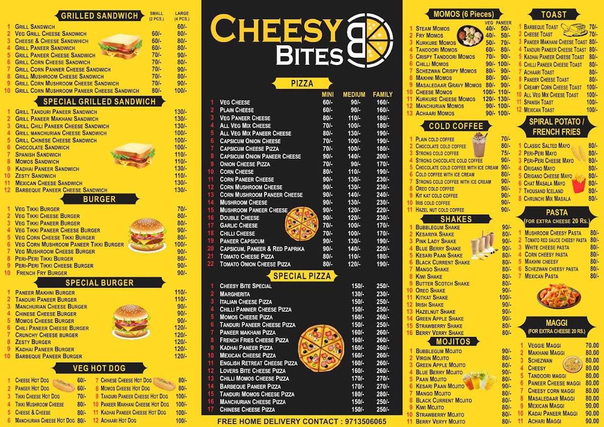 Menu at Cheesy Bites, Jabalpur