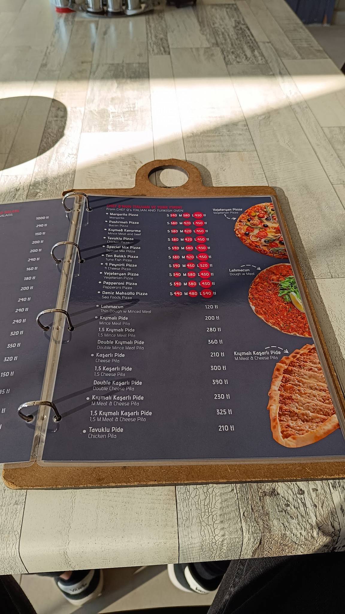 Carta de Chef'Q Restaurant, Antalya, Şirin Sk. no:10