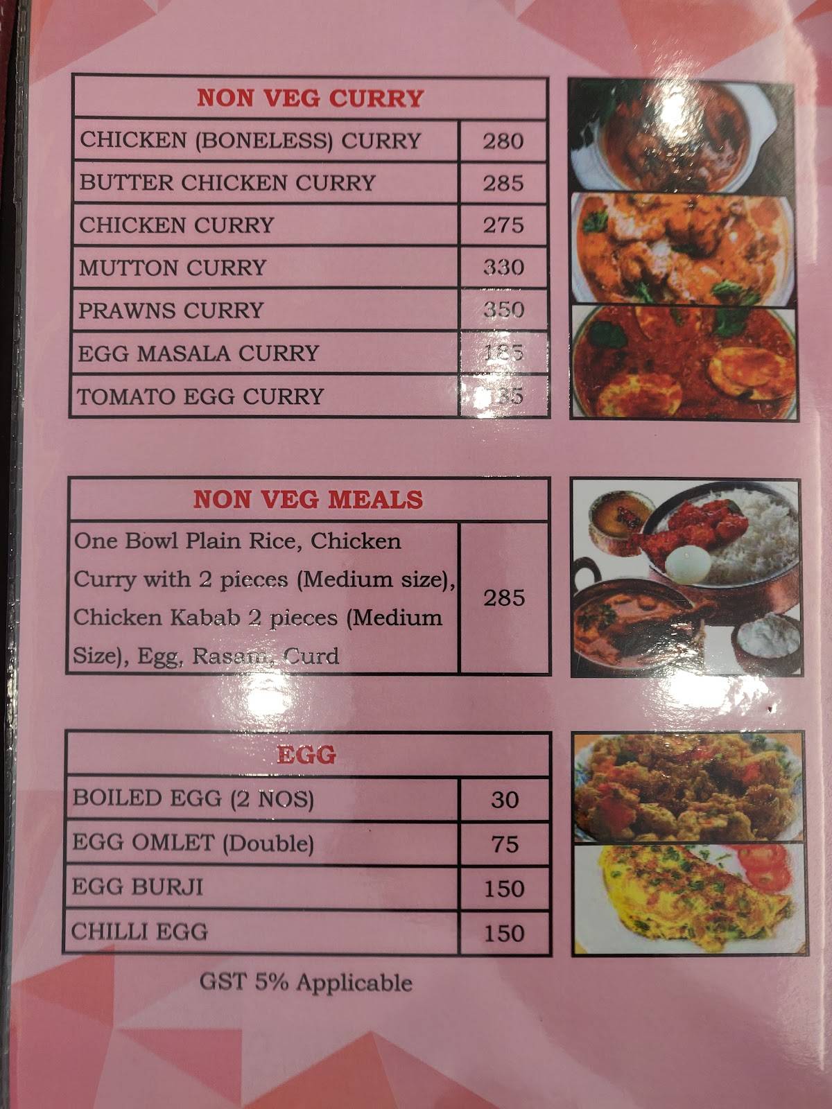 Menu at Narmada Chain Of Restaurant sholinganallur, Chennai