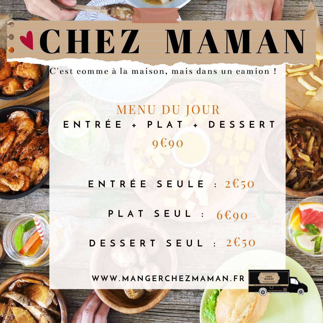 Menu au Chez Maman restaurant, Pompey
