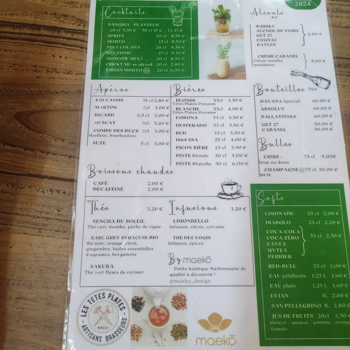 Menu au Chez Pierrot pizzeria, Vinassan