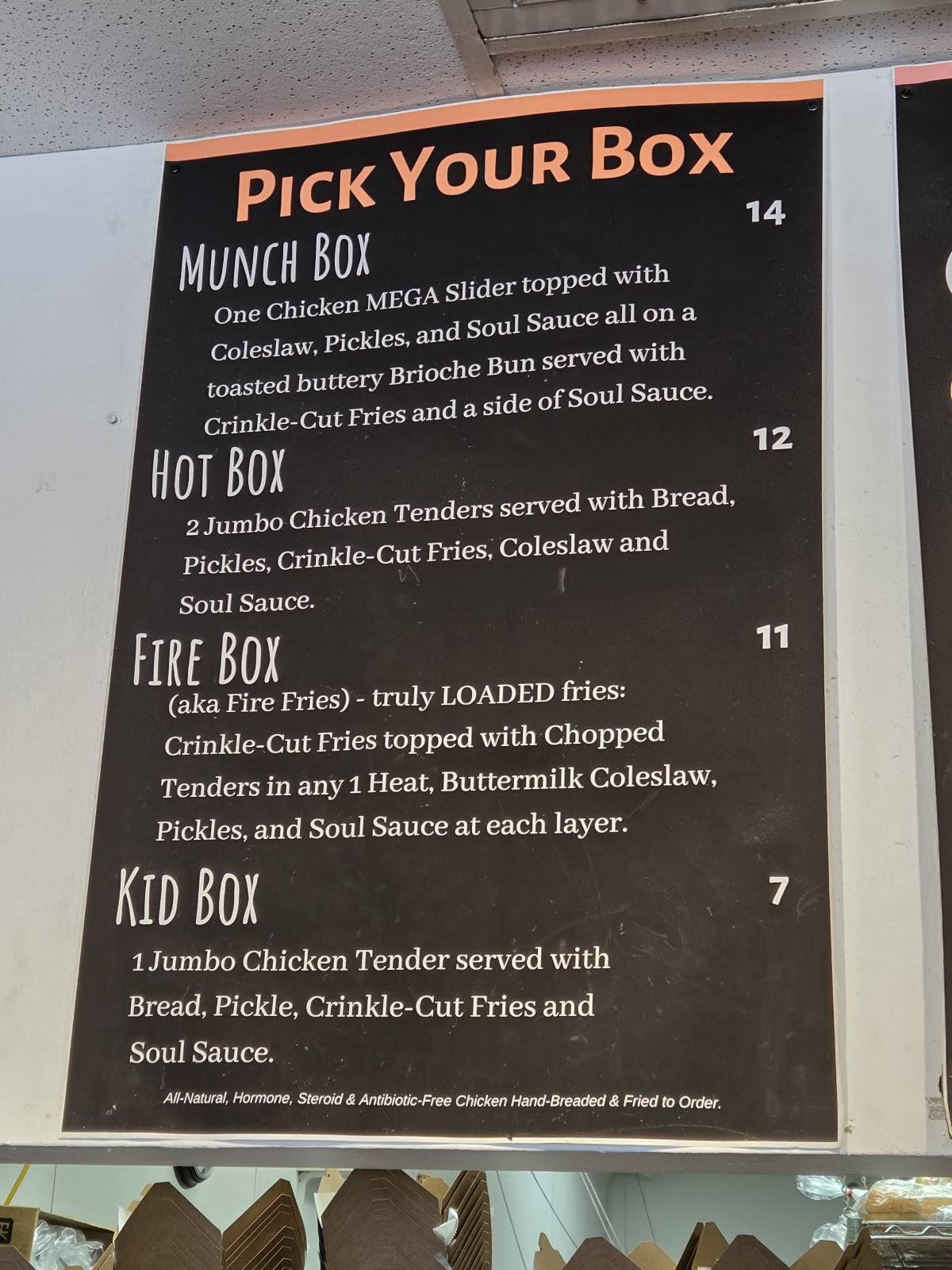 Menu at Chicken Fire restaurant, Orlando