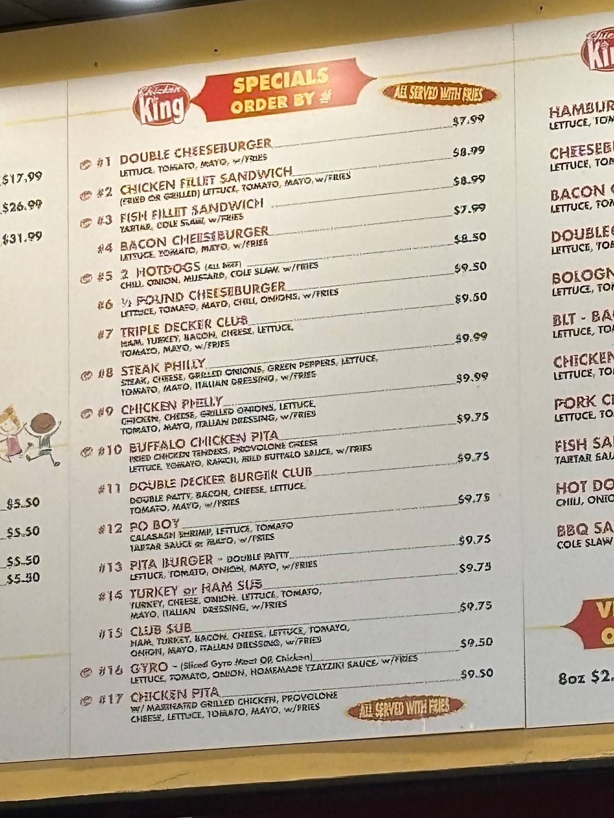 Menu at Chicken King fast food, Charlotte, E W.T. Harris Blvd