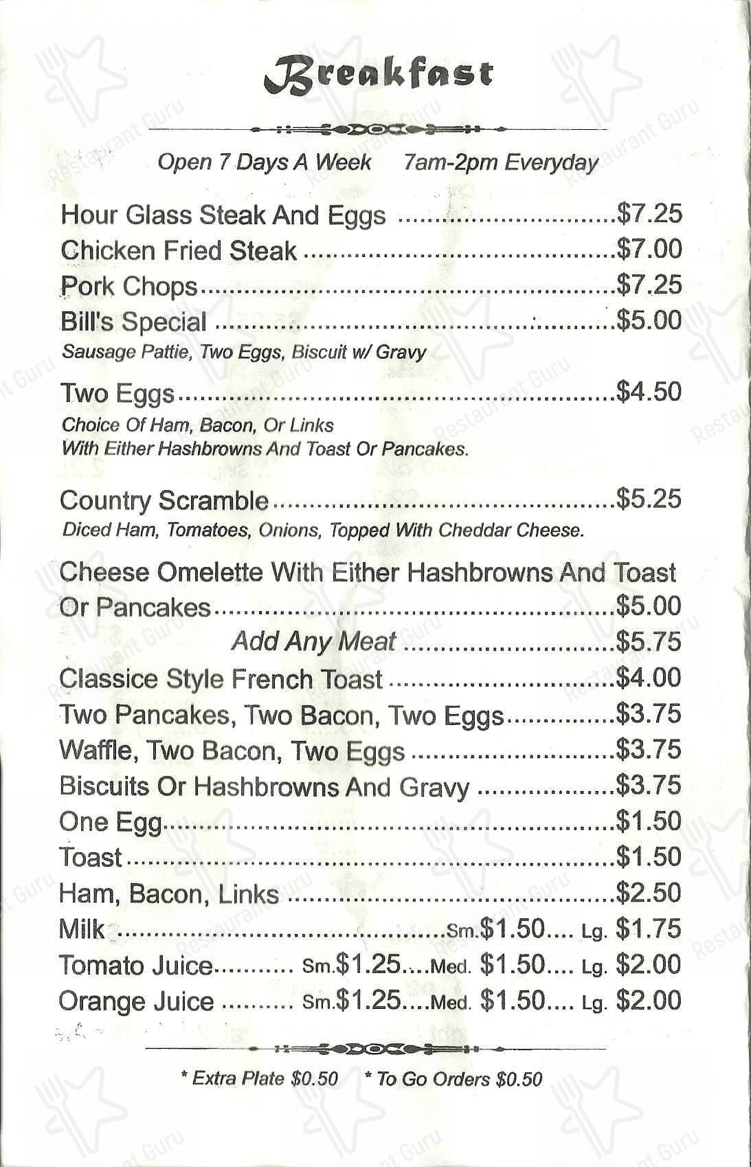 Menu at Chicken Little restaurant, Portland