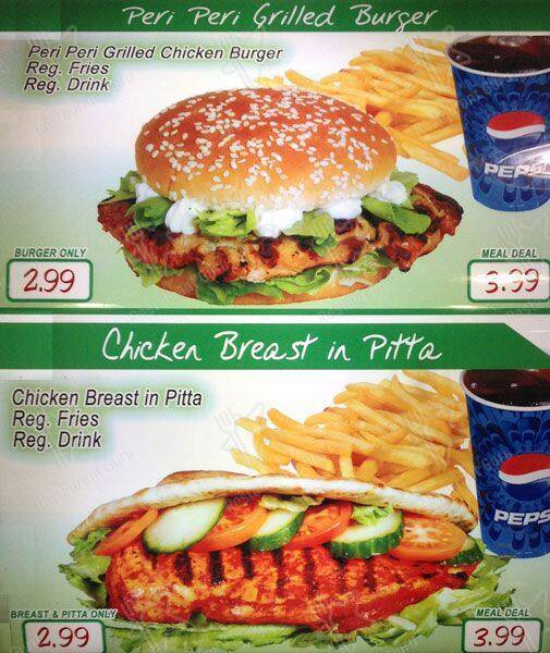 Menu at Chicken Valley restaurant, London, 340 Edgware Rd