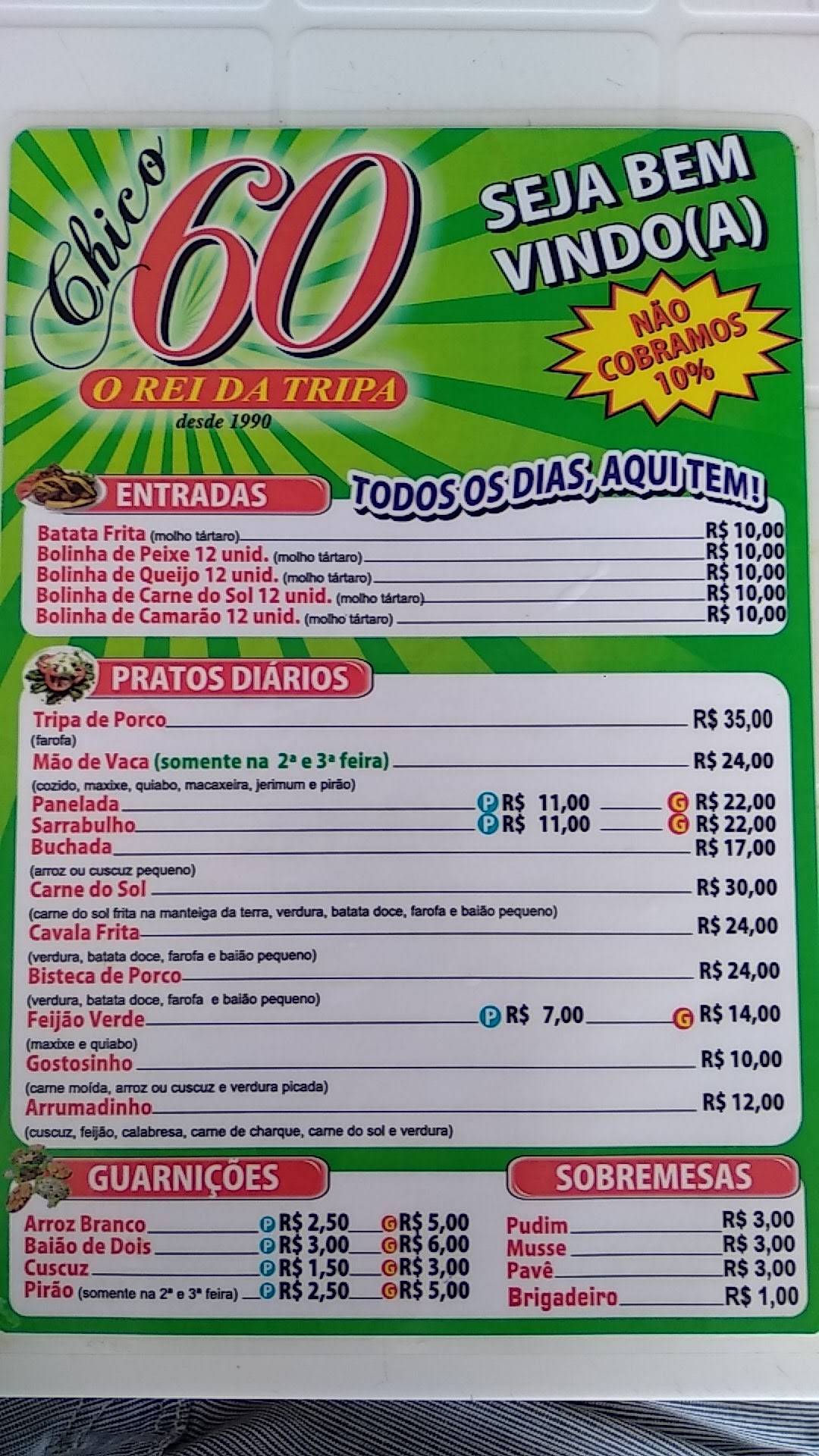 Menu em Chico 60 restaurante, Fortaleza